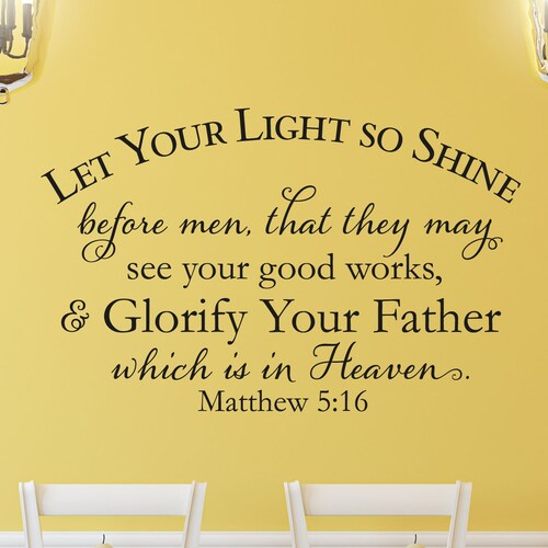 Let Your Light Shine Before Others Matthew 5:16 Bible Verse - Etsy