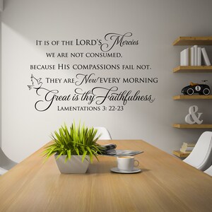 It is of the Lord's Mercies...great is Thy Faithfulness. Lam 3:22-23 ...