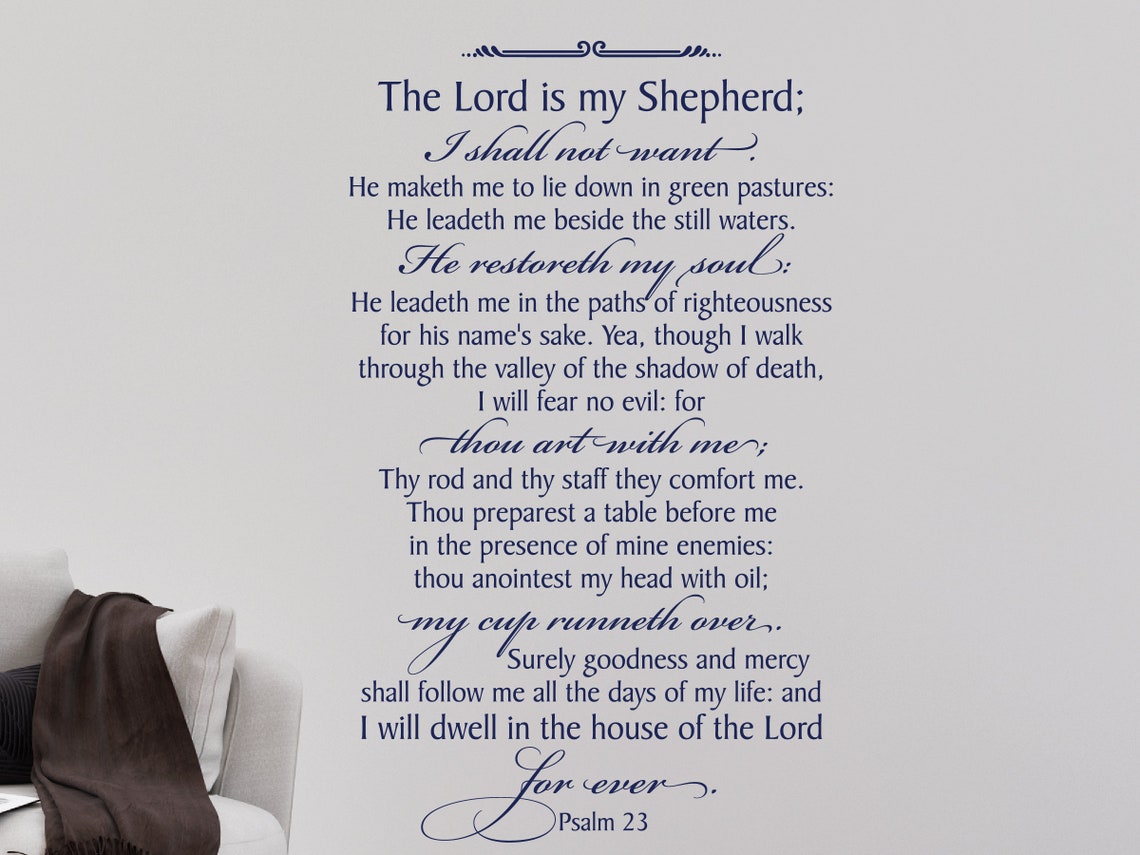 The LORD is My Shepherd I Shall Not Want... Psalm 23 | Etsy