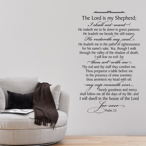 The LORD is My Shepherd; I Shall Not Want... Psalm 23 - Scripture Wall ...