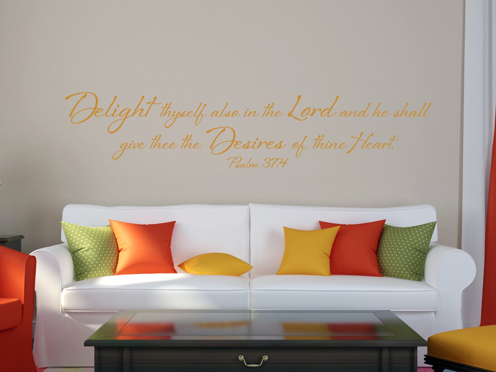 Delight Thyself in the Lord... - Psalm 37:4 - Inspirational Wall Decal ...
