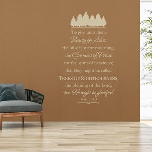 Beauty for Ashes...garment of Praise... Trees of Righteousness ...