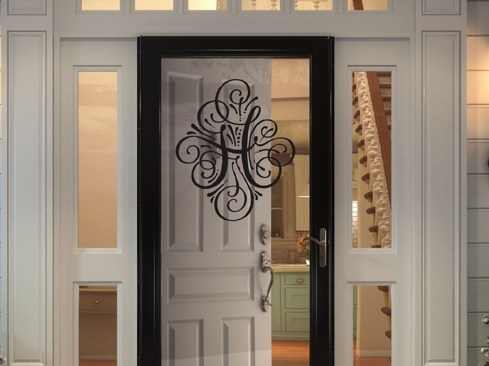 Personalized Monogram Glass Storm Door Decal - Front Door Decal ...