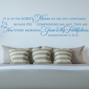 It is of the Lord's Mercies...great is Thy Faithfulness. Lam 3:22-23 ...