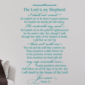 The LORD is My Shepherd; I Shall Not Want... Psalm 23 - Scripture Wall ...