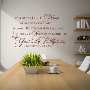 It is of the Lord's Mercies...great is Thy Faithfulness. Lam 3:22-23 ...