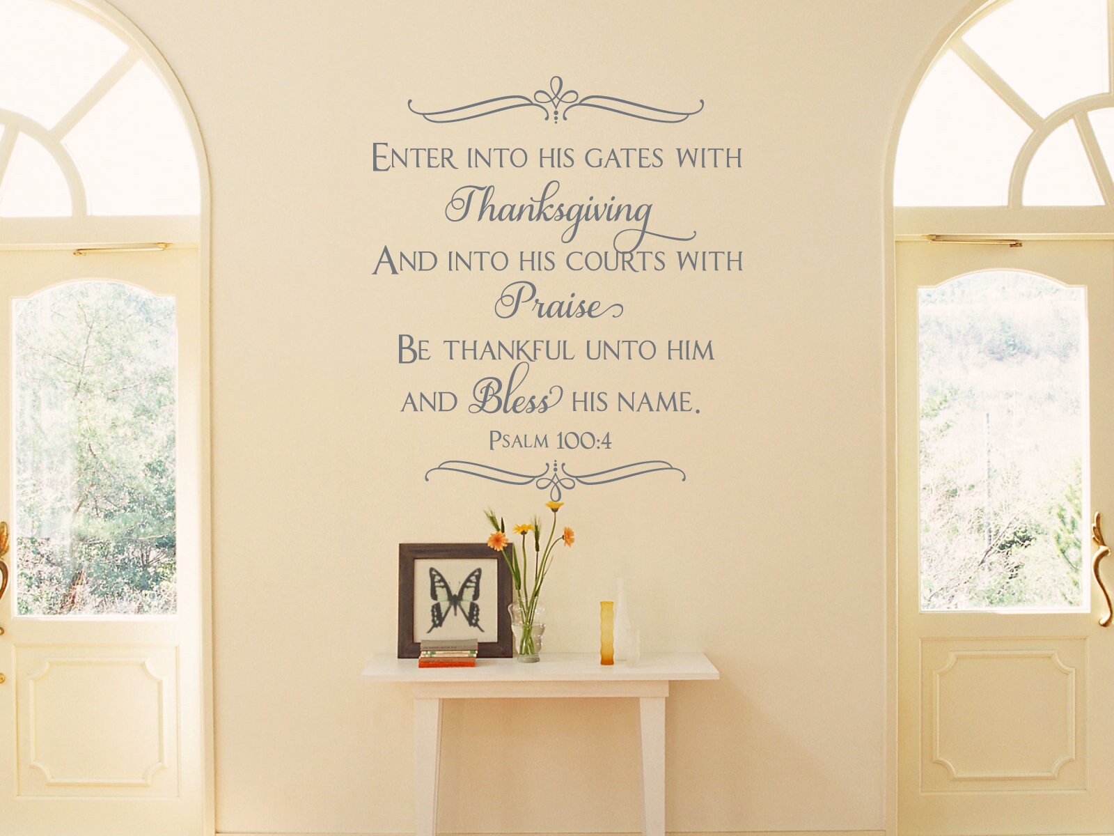 Enter into his gates with thanksgiving Psalm 100:4 | Etsy