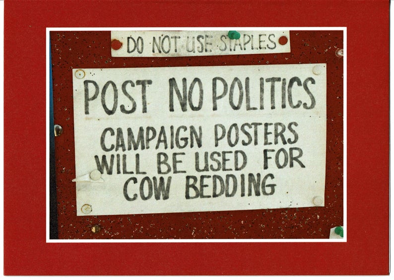 Post No Politics Photo Card - Etsy
