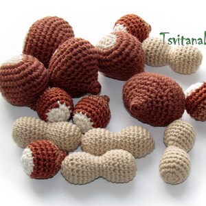 Crochet Peanut, Hazelnut, сhestnut - Forest Play Set Nuts + Basket ...