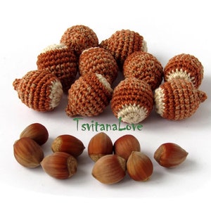 Pattern PDF in English Crochet Hazelnut - Amigurumi Nuts Play Food - Etsy