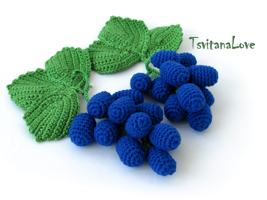 Grapes Toy Kitchen Decor (1pc) - Crochet Bunch of Grapes - Stuffed ...