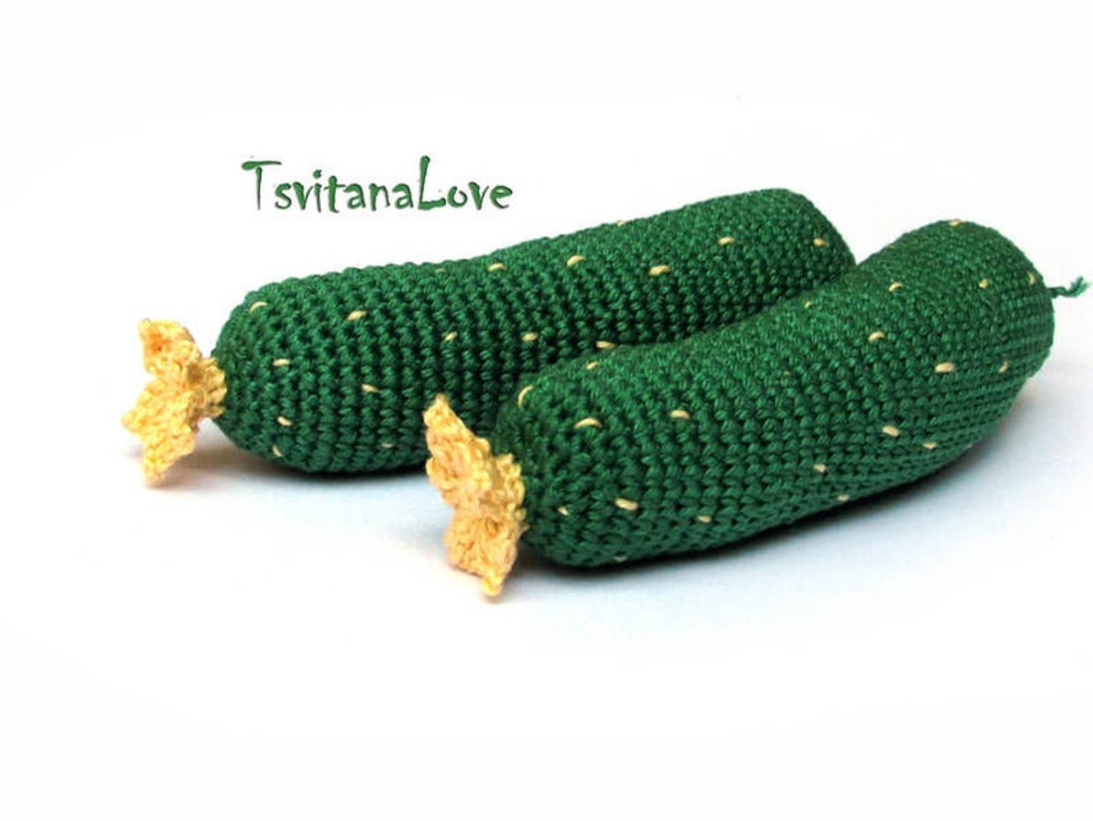 Cucumber Crochet 1pc Knitted Vegetable Toddler Activity | Etsy