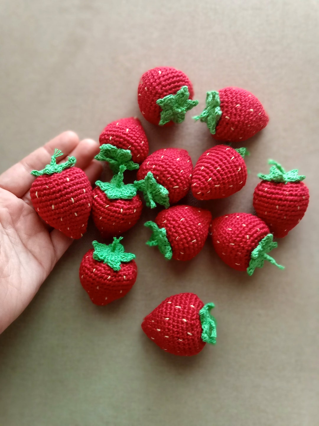 Crochet Strawberry (1pc+) - Stuffed Berries - Fake Food Berry Fruit ...