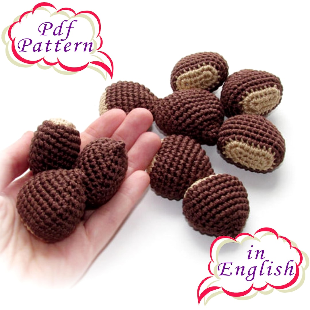 Pattern PDF in English Crochet Chestnut - Amigurumi Nuts Play Food - Etsy