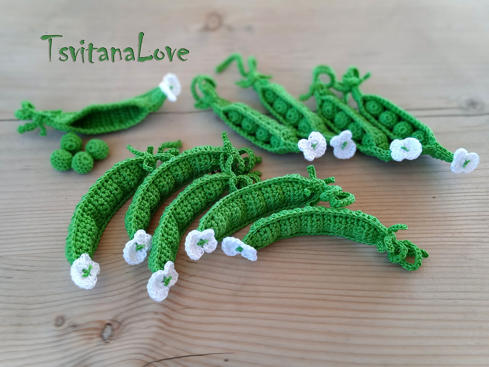 Pea Pod With 5 Peas Crochet Play Kitchen Food Motor Skills - Etsy