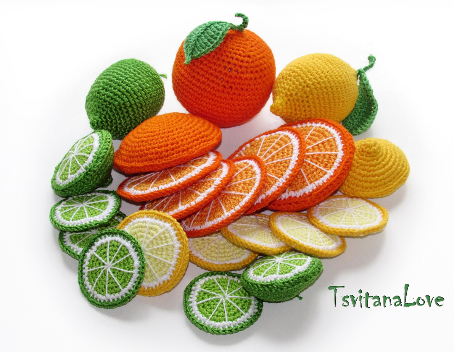 Crochet Whole Orange or Orange Slice 6 Pcs Kitchen Play Set | Etsy