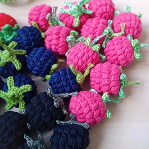 Raspberry Crochet (1pc+) Stuffed Berries - Raspberries Small Scullion ...