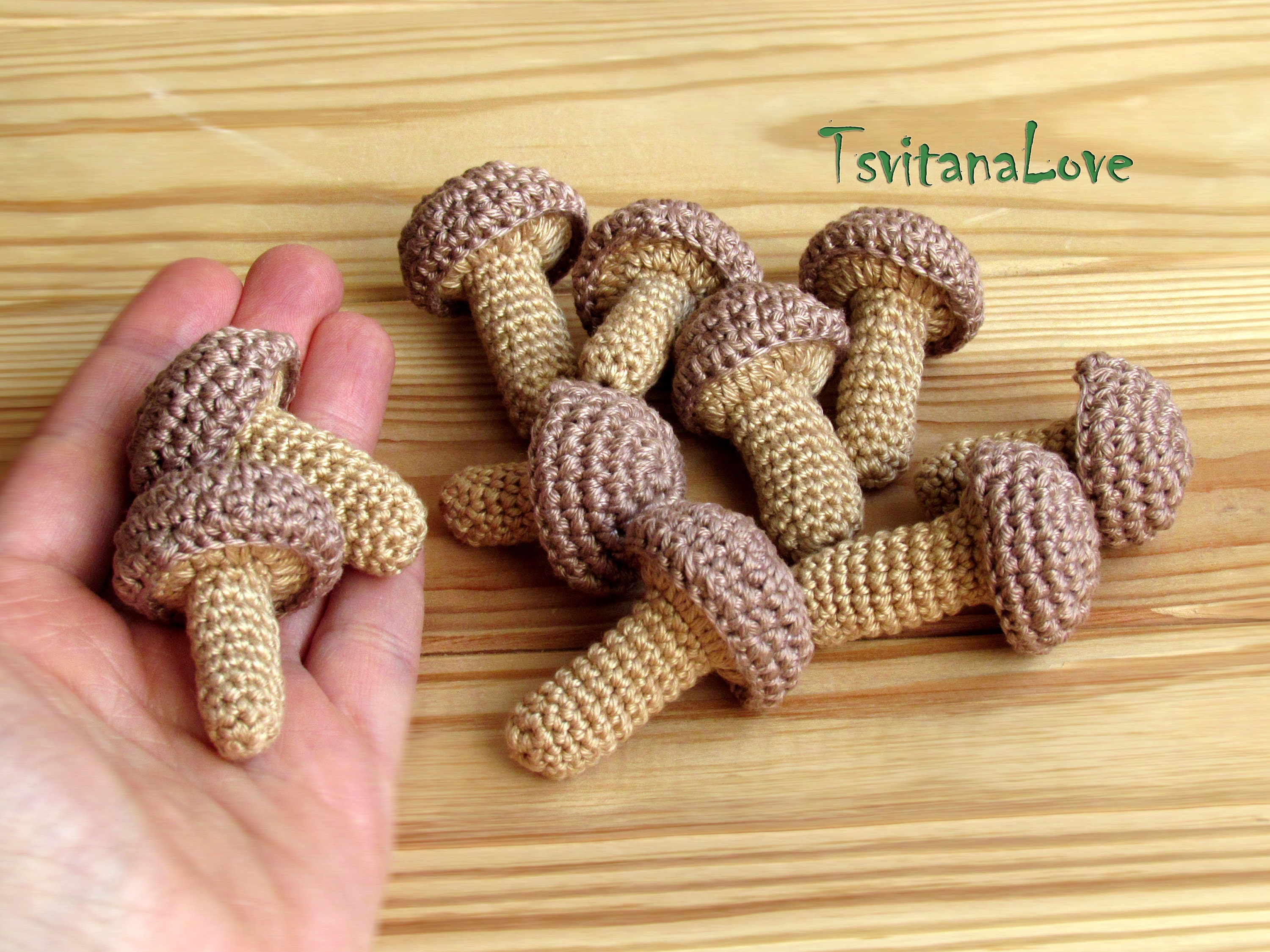 Crochet Honey Agaric Mushroom (1pc+). Realistic Amigurumi Fungi. Play ...