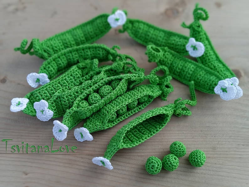 Crochet 4 Peas in a Pod 1pc Pea Pod Amigurumi Toy Play - Etsy