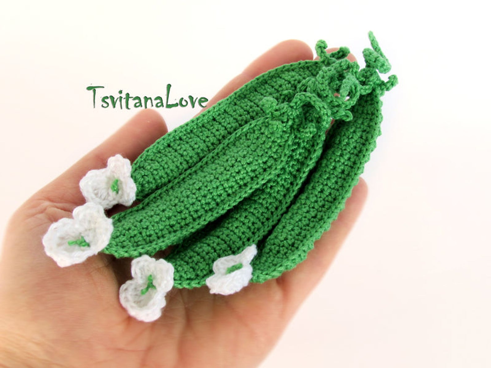 Pea Pod With 5 Peas Crochet Play Kitchen Food Motor Skills - Etsy