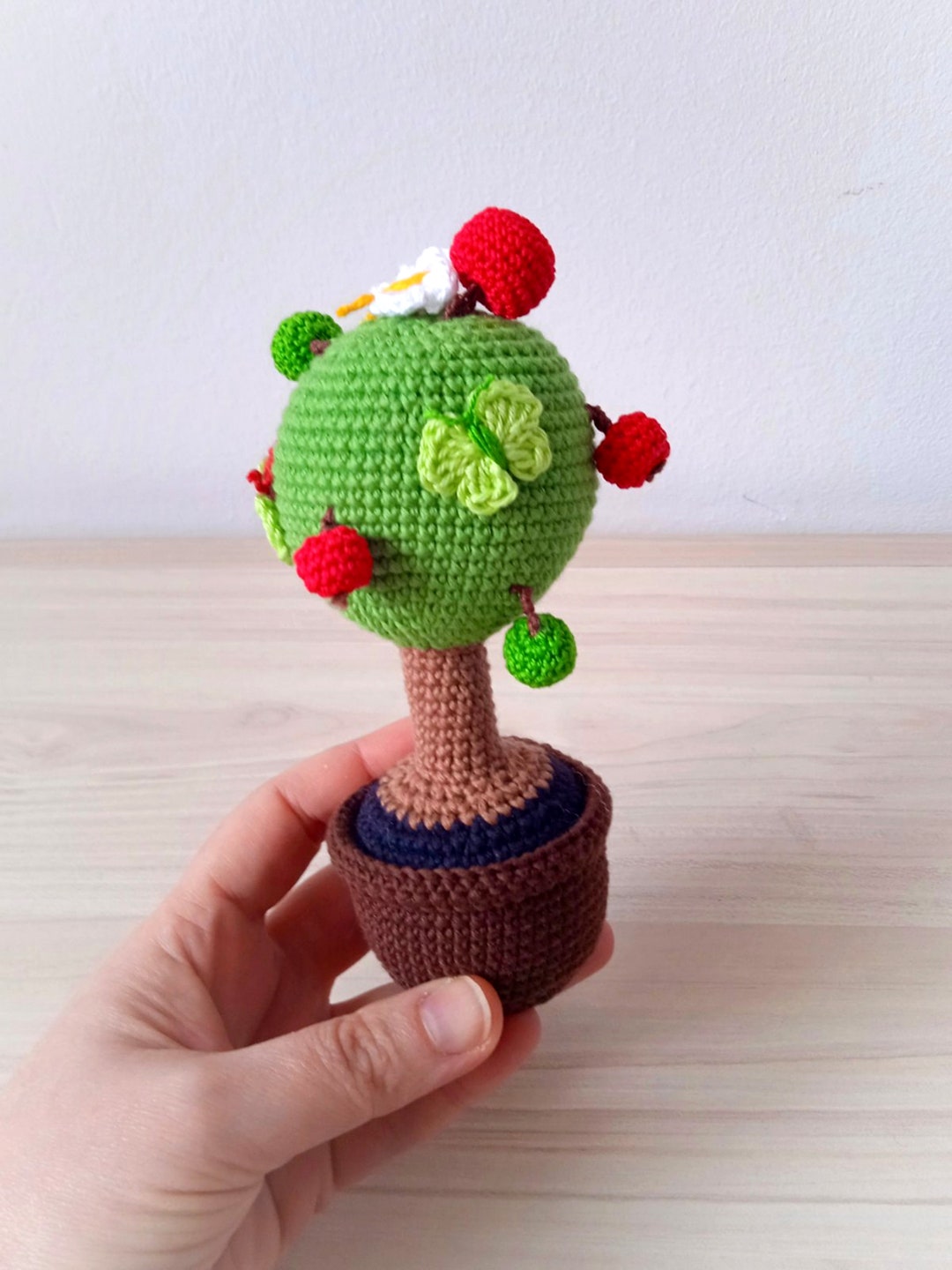 Large Apple Tree for Kids Games. 6 Inches. Crochet Trees From Cotton ...