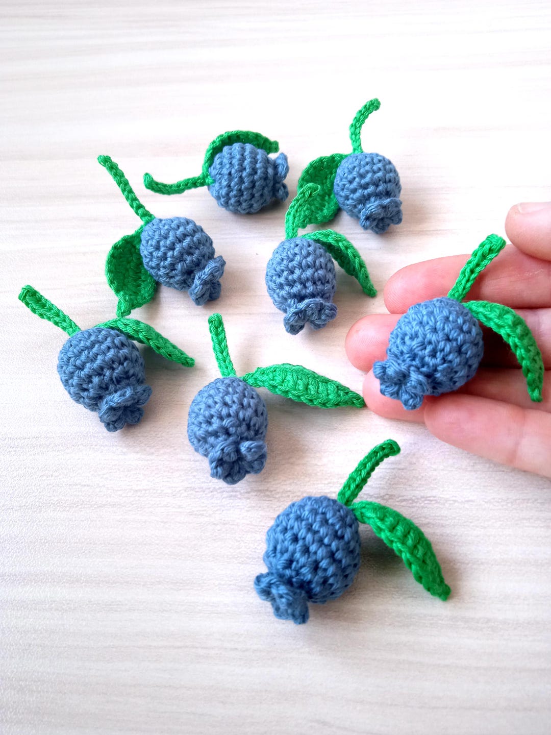 1pc+ Blueberry With Leaf Crochet. Stuffed Berries. Blueberries. Play ...