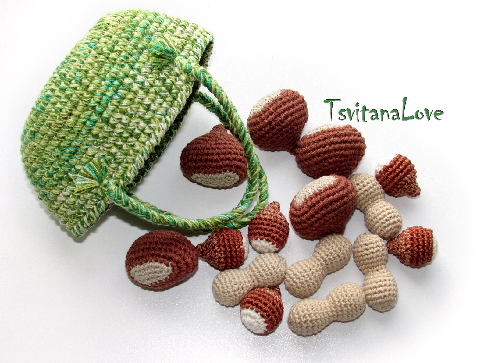 Crochet Peanut Hazelnut сhestnut Forest Play Set Nuts - Etsy