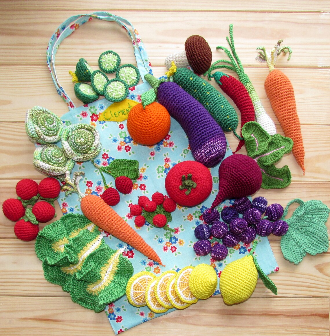 Crochet Cucumber slices 6 pcs Cucumber cut into 6 pieces | Etsy