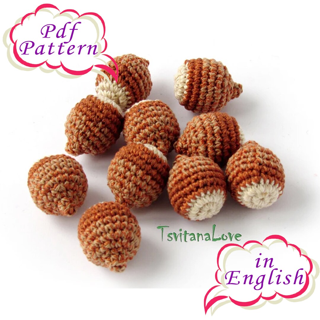 Pattern PDF in English Crochet Hazelnut - Amigurumi Nuts Play Food - Etsy