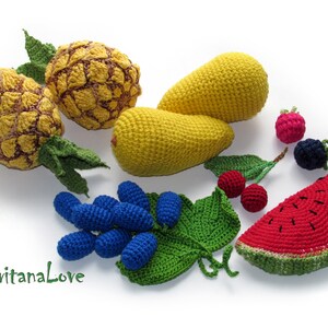 Grapes Toy Kitchen Decor 1pc Crochet Bunch of Grapes Stuffed Fruit ...