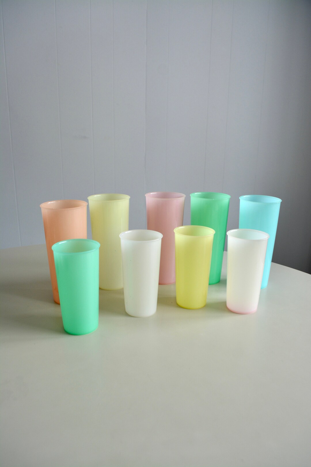 Vintage Frosted Pastel TUPPERWARE 16 Oz Drinking Glasses. Set - Etsy