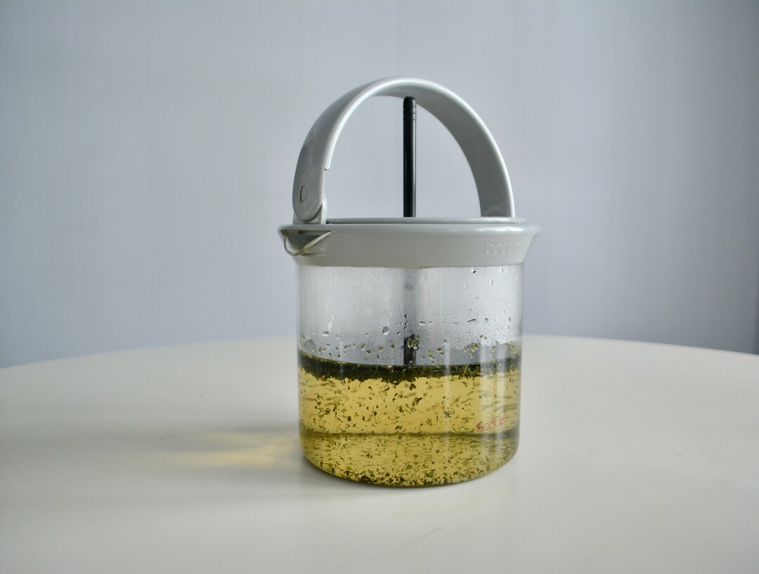 Vintage 80s Bodum Glass Teapot. Red Plastic Oktett Teekanne Bodum ...
