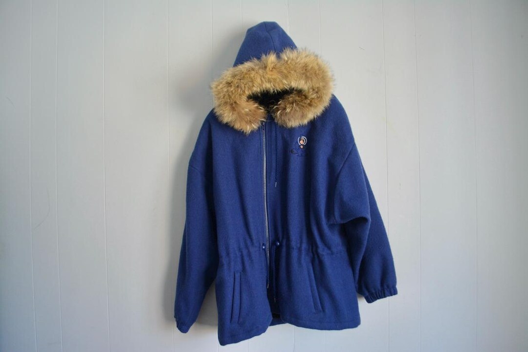 Vintage 1980s 1990s Canadian INUIT Design Wool Hooded Parka ...