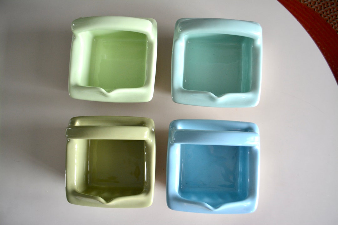 Vintage MCM Seafoam Avocado Green Ceramic Tile-in Wall Mount Bathroom ...