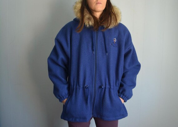 Vintage 1980s 1990s Canadian INUIT Design Wool Hooded… - Gem