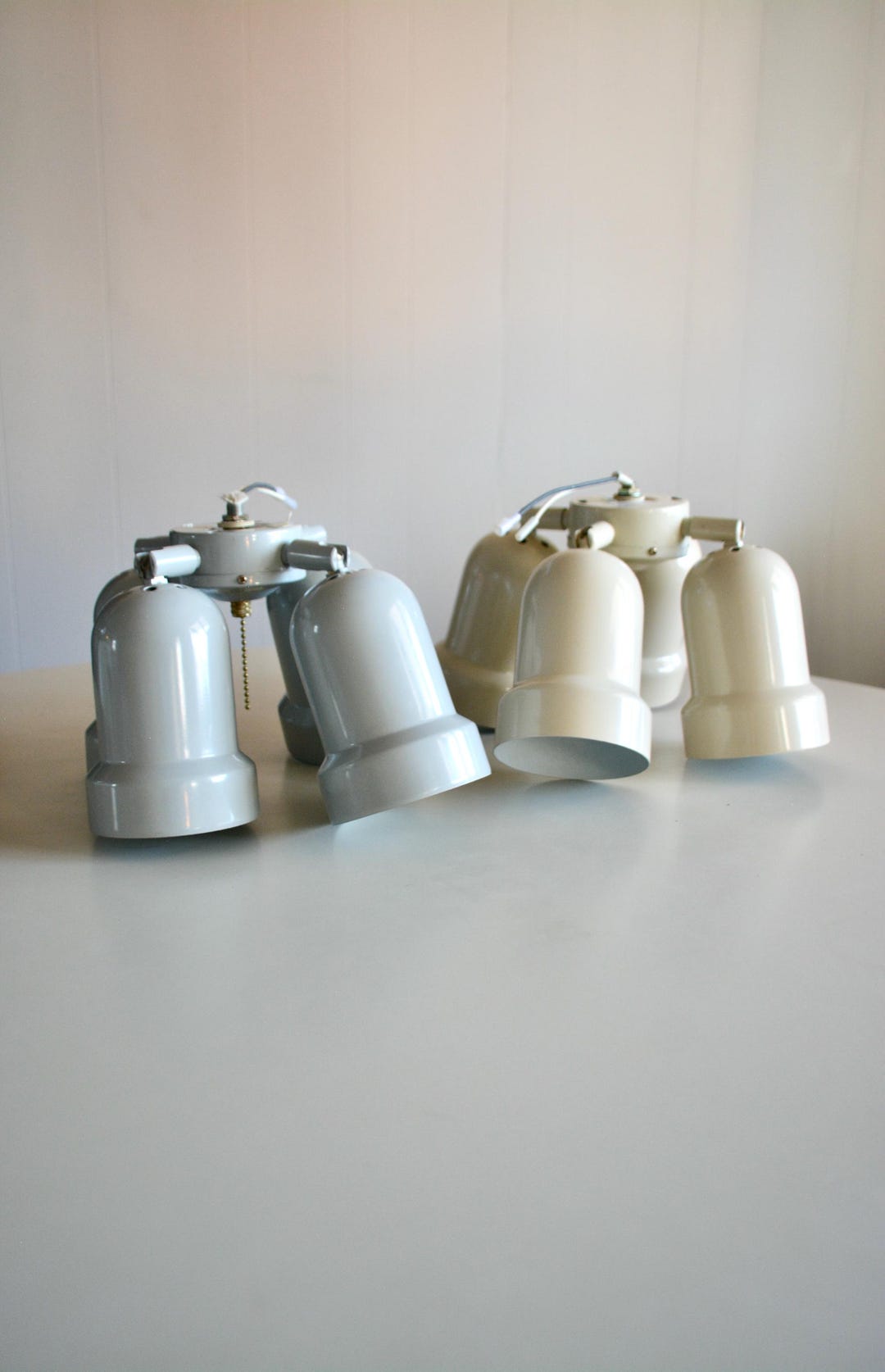 Vintage 1980 Ceiling Spotlights. 80s 90s Beige Gray Metal Ceiling ...