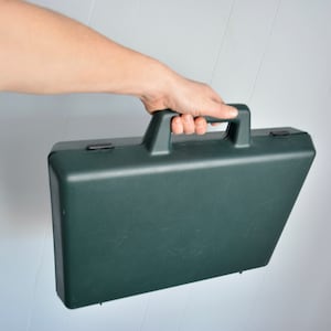 Vintage 1980s Green attache Carrying Case Briefcase by Michel Dallaire ...