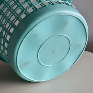 Vintage Turquoise Aqua Green Mid Century Plastic Laundry Basket Set of ...