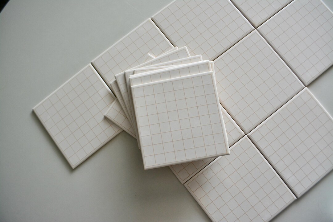 Vintage 80s NOS Ceramic Grid Pattern Wall Tiles. Kitchen Backsplash ...
