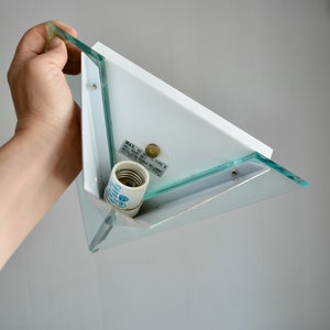 Vintage 1980s 1990s Triangle White Sconce Wall Lamp. 80s Postmodern ...