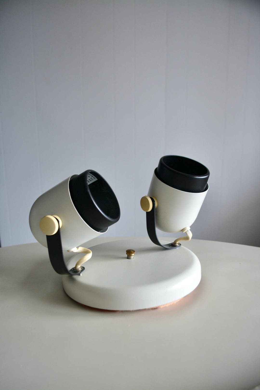 Vintage Post Modern Ceiling Double Spotlight. 80s White Metal Ceiling ...