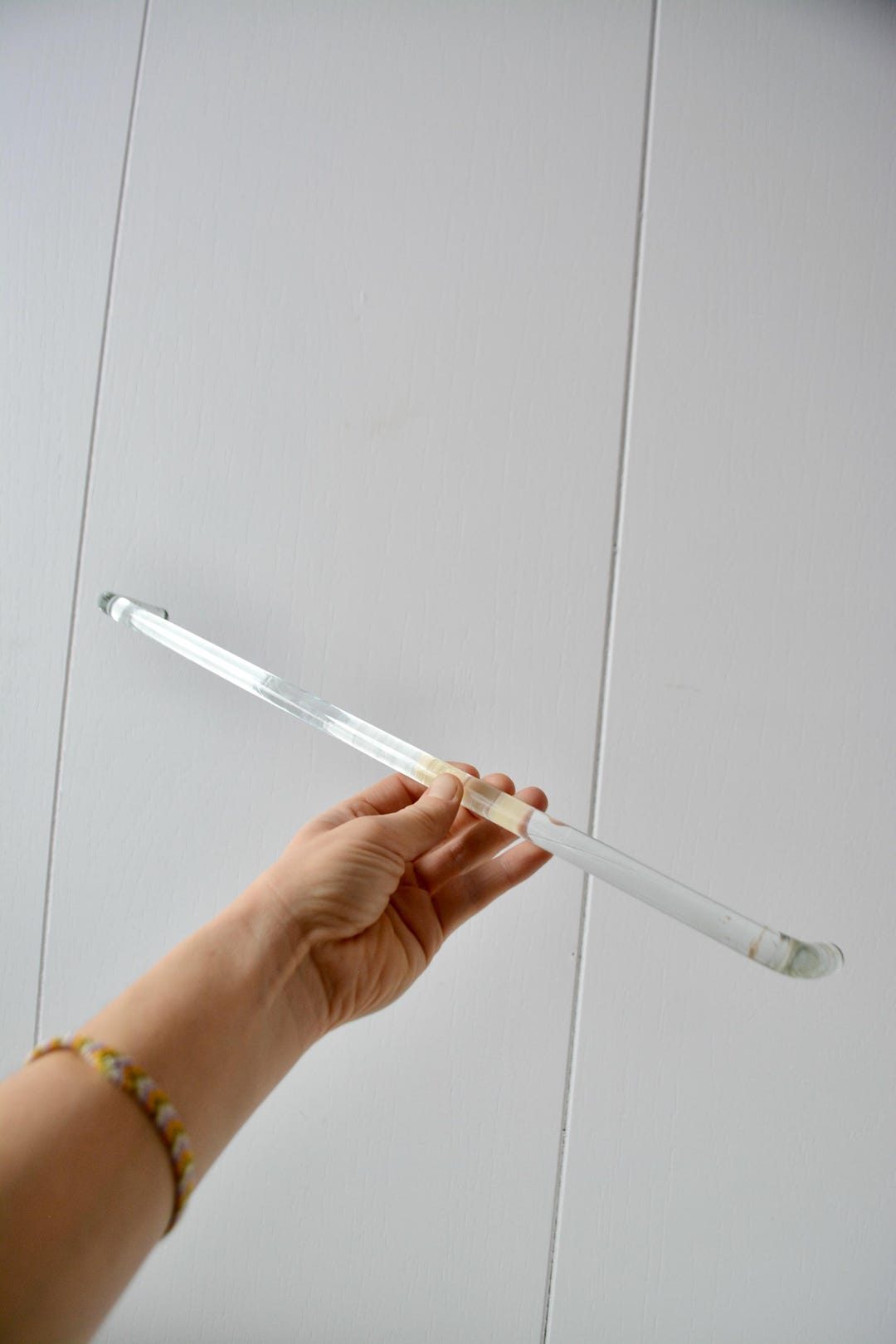 Vintage Art Deco Bent Clear Glass Towel Bar REPLACEMENT. Bathroom Towel ...