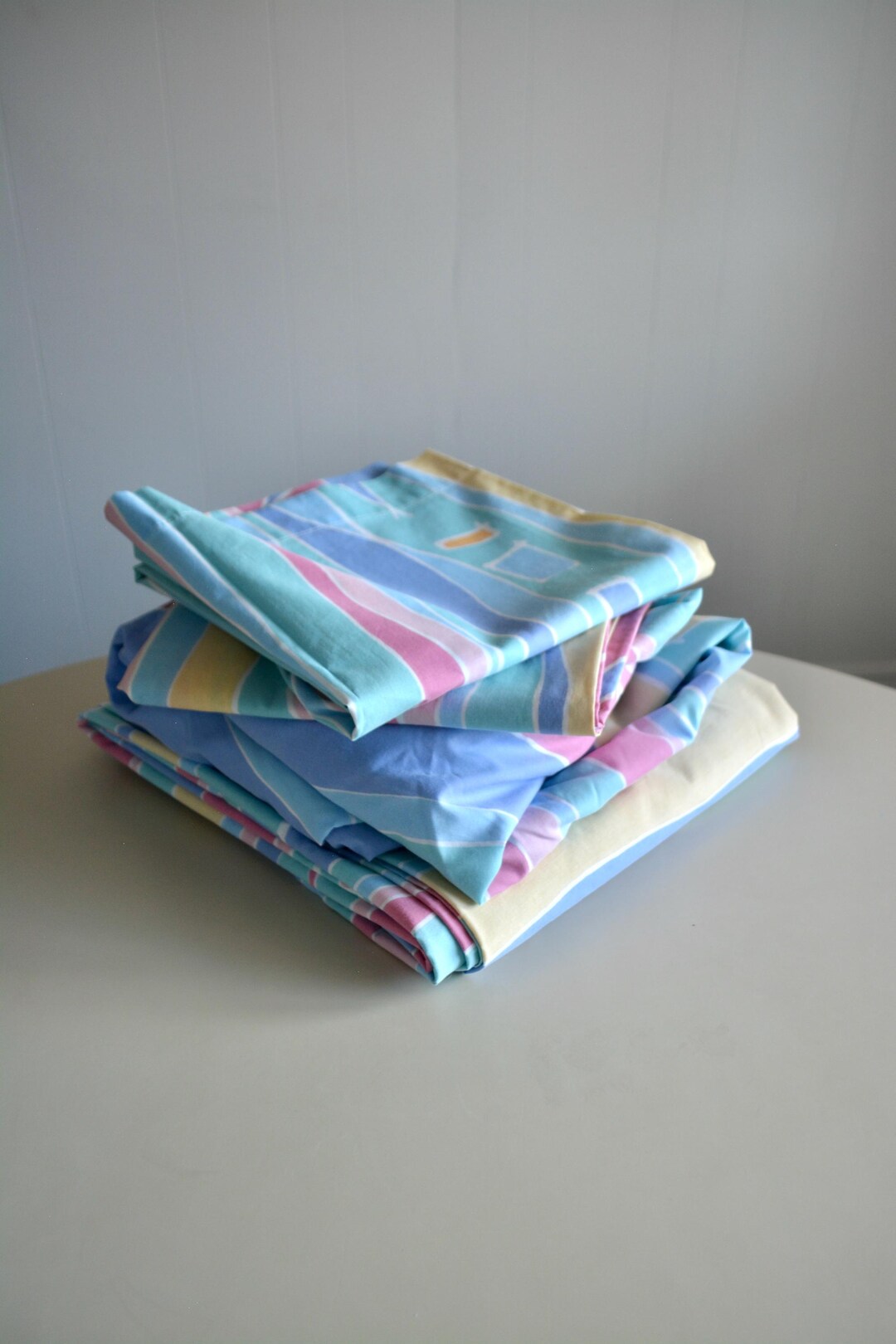 Vintage Springmaid 90s Abstract Print King Size Bed Sheet Set. 1980s ...