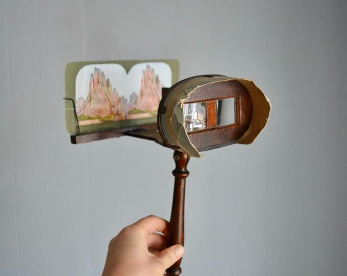 Vintage Antique Wood Stereoscope Viewer With Cards. 1900s Hand Held ...
