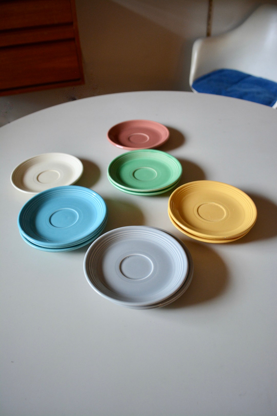 Vintage Fiesta Dinner Saucers Plates Set. Multi Colored Mix Match ...
