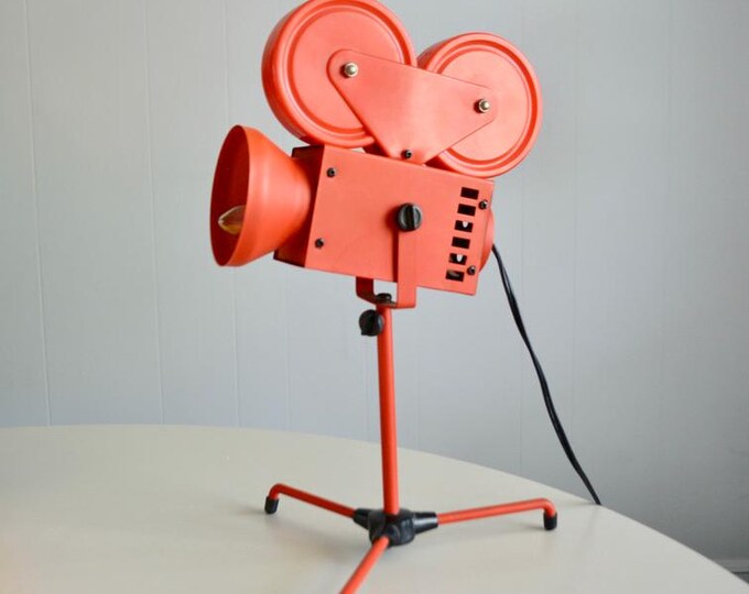 Vintage 80s Hollywood Studios Camera Light Table Lamp. 80s Pop Culture ...
