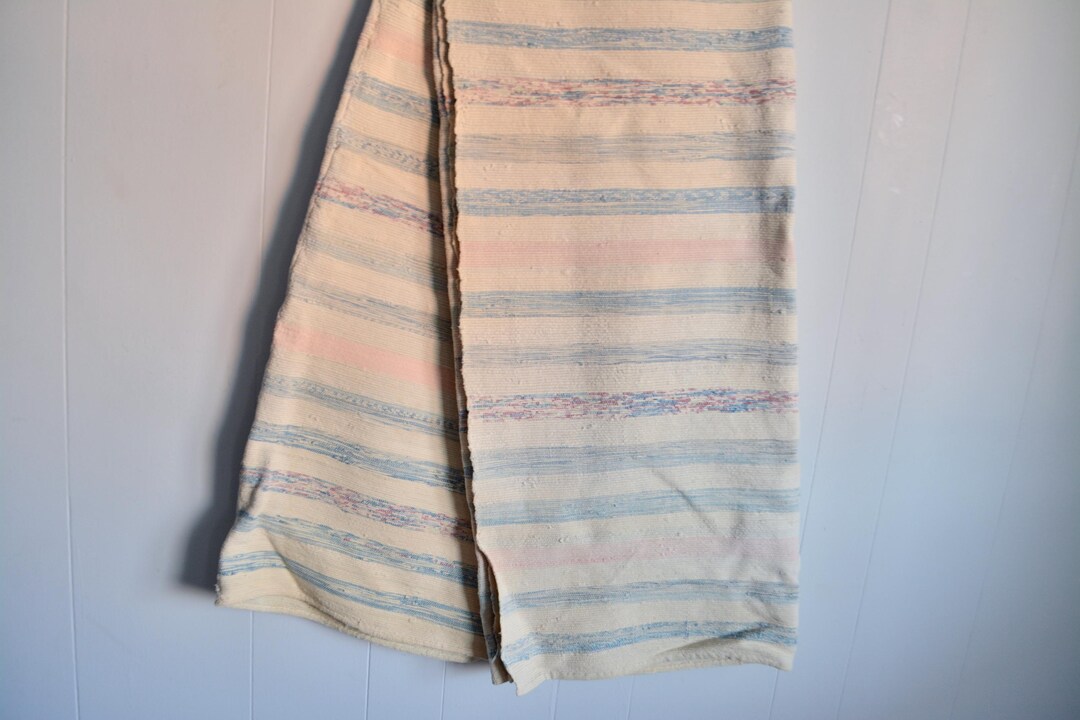 Vintage Traditional Rag Woven Folk Art Blanket. Large Bed Size Handmade ...