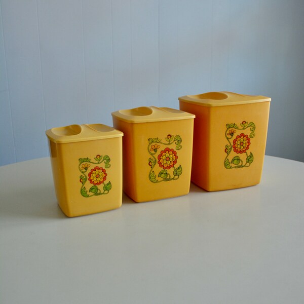 Retro Plastic Canister Set - Etsy