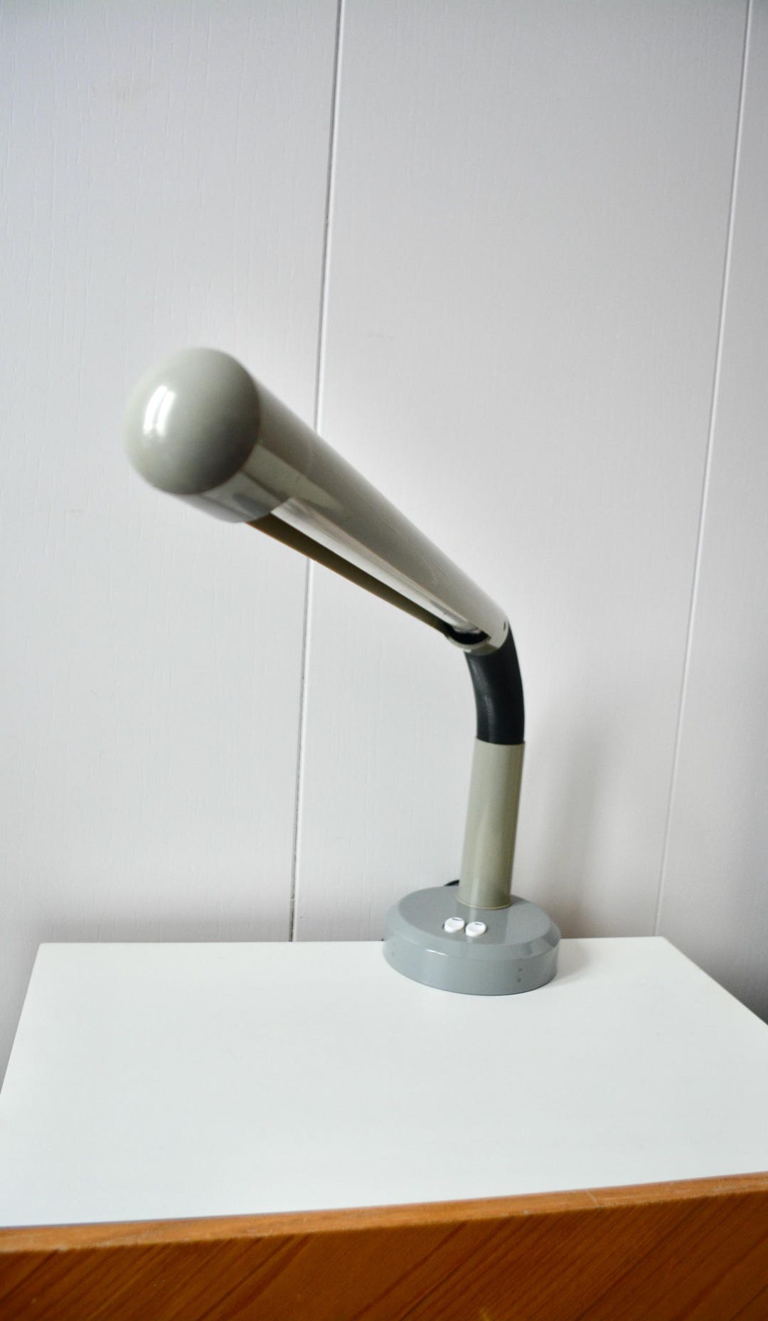 Vintage 80s Tube Gray Plastic Neon Task Gooseneck (IKEA?) Lamp. 1980 ...