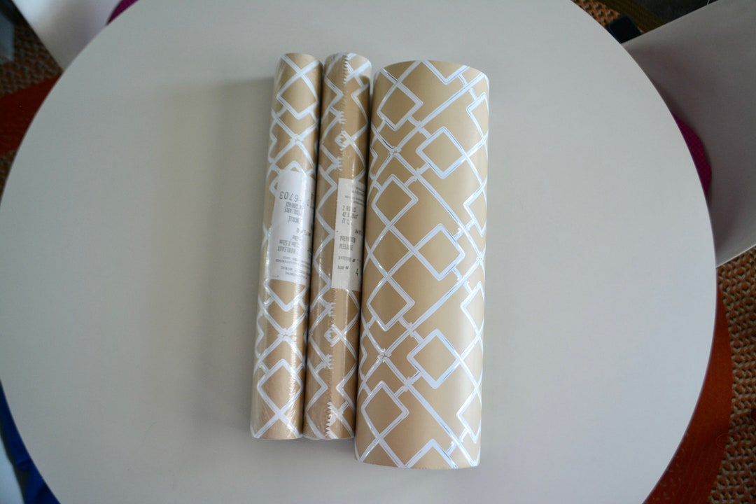 Vintage Retro 70s Decorative Wall Covering. Beige Bamboo Geometric ...